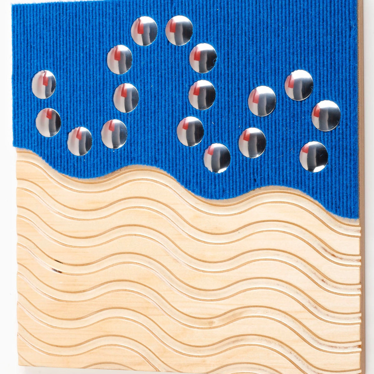 Tactile Wall Tile, Waves - Silver Domes - Mike Ayres Design