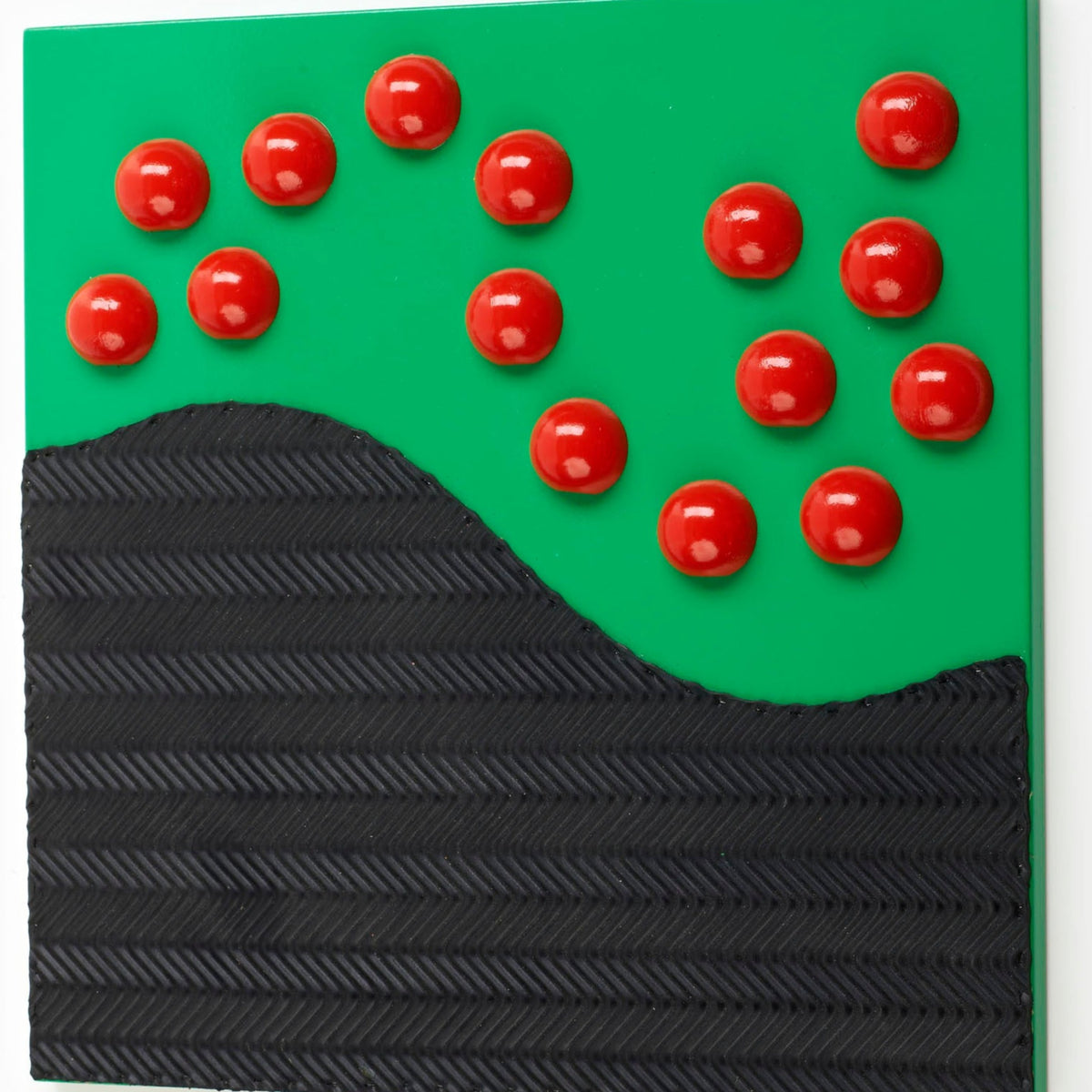 Tactile Wall Tile, Red Domes - Black Mat - Mike Ayres Design